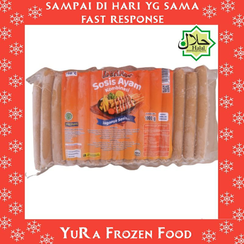 Jual PRONAS LEKKER Sosis Ayam 1 kg Isi 40 + 2 | Shopee Indonesia