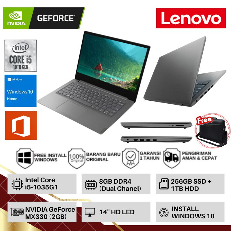 Jual LAPTOP GAMING LENOVO IDEAPAD V14-14IIL Core i5-1035G1 RAM 8GB 256GB SSD + 1TB HDD NVIDIA ...