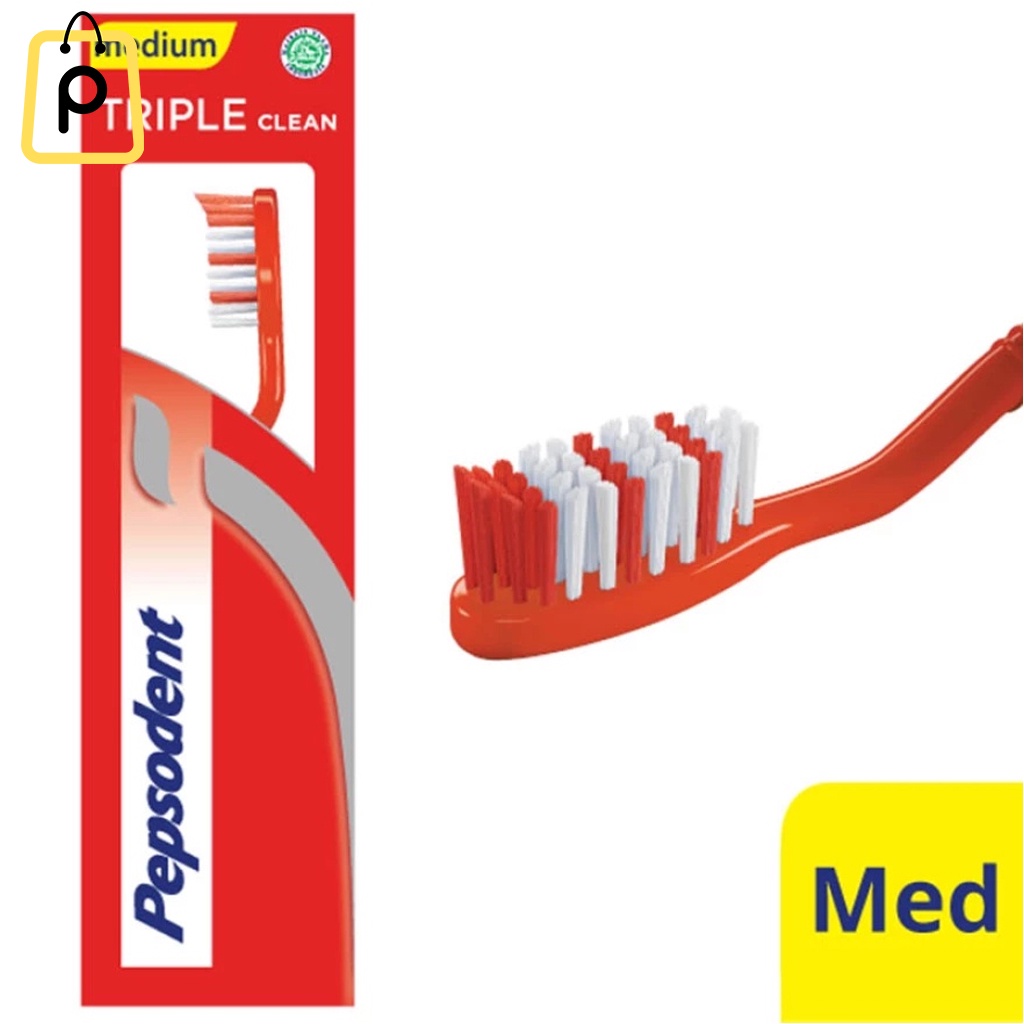 Jual Pepsodent Sikat Gigi Triple Clean Medium 1 pcs | Shopee Indonesia