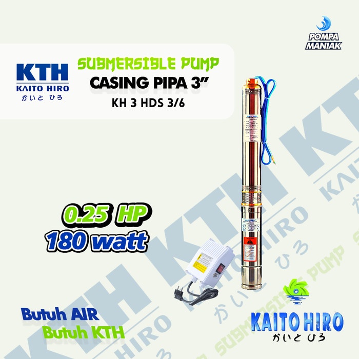 Jual +%+%+%] Pompa Submersible Kaito Hiro KH 3 HDS 3/6 Pump KTH 0,25 HP 180 Watt | Shopee Indonesia