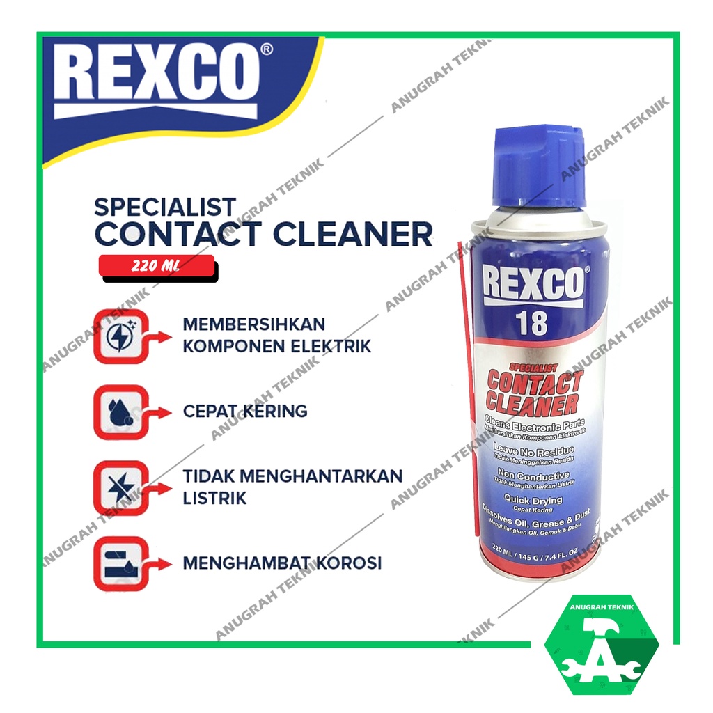 Jual Rexco 18 Contact Cleaner / Cairan Pembersih Panel Elektrik 220 ML ...