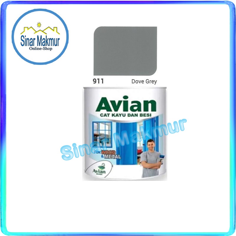 Jual Cat Kayu Besi 100 CC 100 ML 911 Dove Grey (AVIAN) | Shopee Indonesia