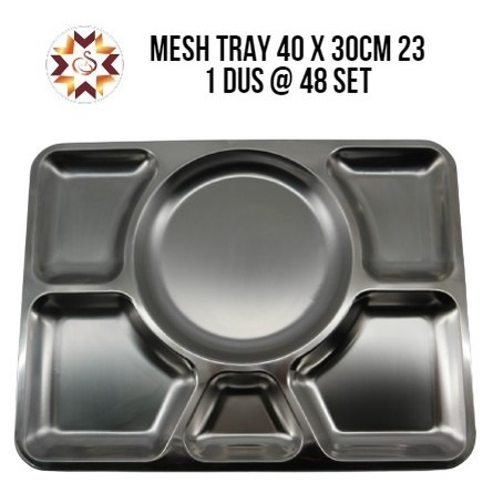 Jual Nampan Makan Stainless/ Nampan 5 Sekat Praktis/ Piring Serbaguna ...