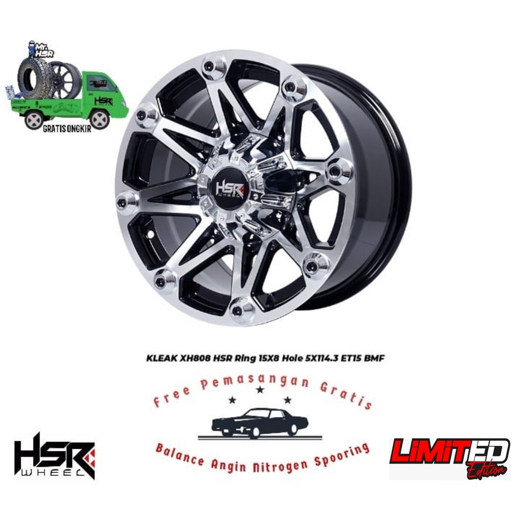 Jual VELG HSR R15 LUBANG 5X114,3 UNTUK MOBIL RUSH AVANZA TYPE KLEAK ...