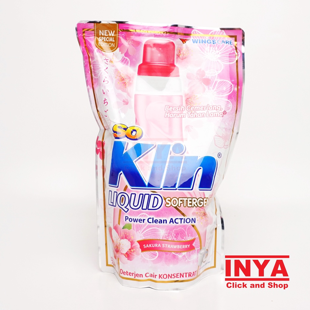 Jual DETERJEN CAIR SO KLIN LIQUID SOFTERGENT SAKURA STRAWBERRY 750ml - Detergent Pakaian ...