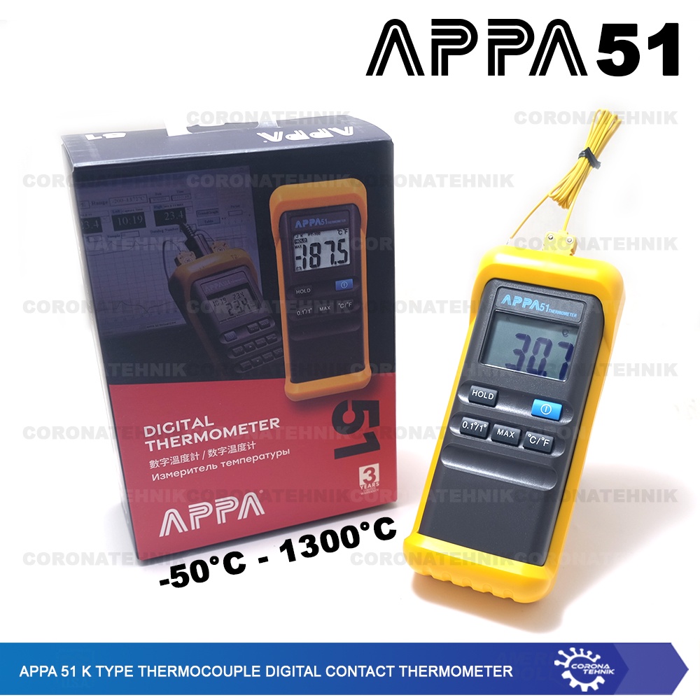 Jual APPA 51 K Type Thermocouple Digital Contact Thermometer - Taiwan | Shopee Indonesia