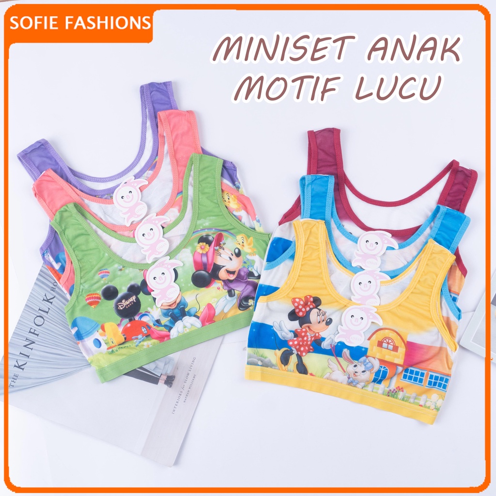 Jual SF - Miniset Anak Perempuan Motif Kartun Bahan Katun Import ...