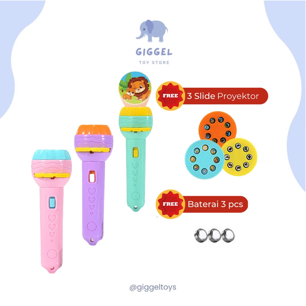Jual [ Giggel ] Mainan Anak Senter Proyektor / Fun Flashlight / Mainan ...