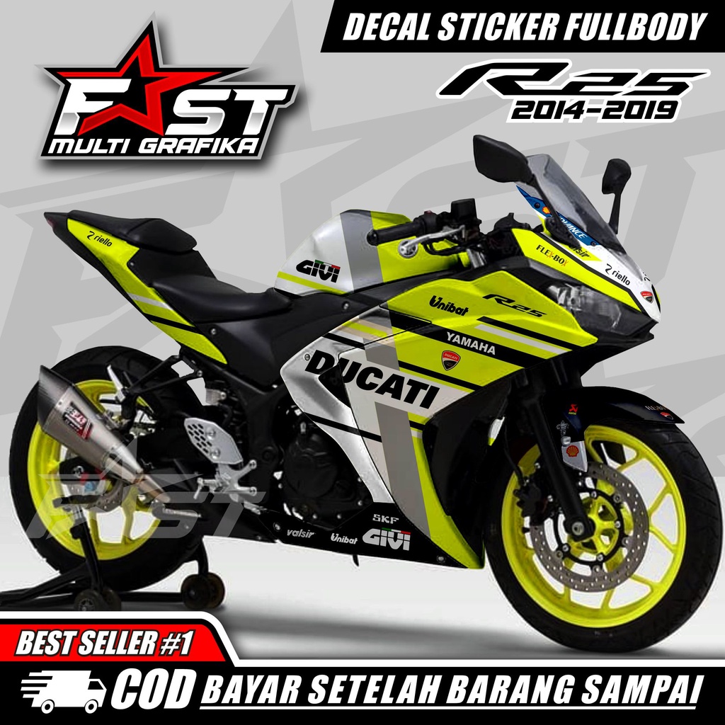 Jual TERBARU BISA COD Decal R25 Full Body Decal Yamaha YZF R25 Old ...