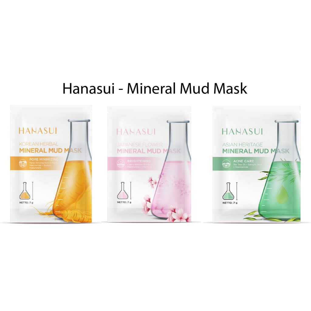 Jual HANASUI MINERAL MUD MASK (1BOX / 10PCS) | Shopee Indonesia