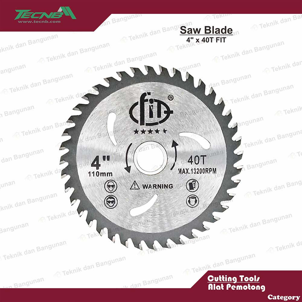 Jual Mata Gergaji Bulat Circular Saw Potong Belah Kayu 4" x 40T FIT TCT ...