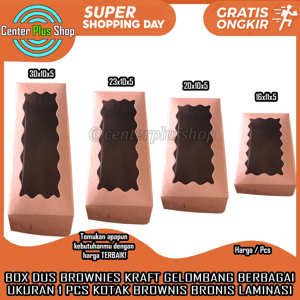 Jual BOX DUS BROWNIES KRAFT GELOMBANG BERBAGAI UKURAN 1PCS KOTAK BROWNIS KUE BRONIES BRONIS ...