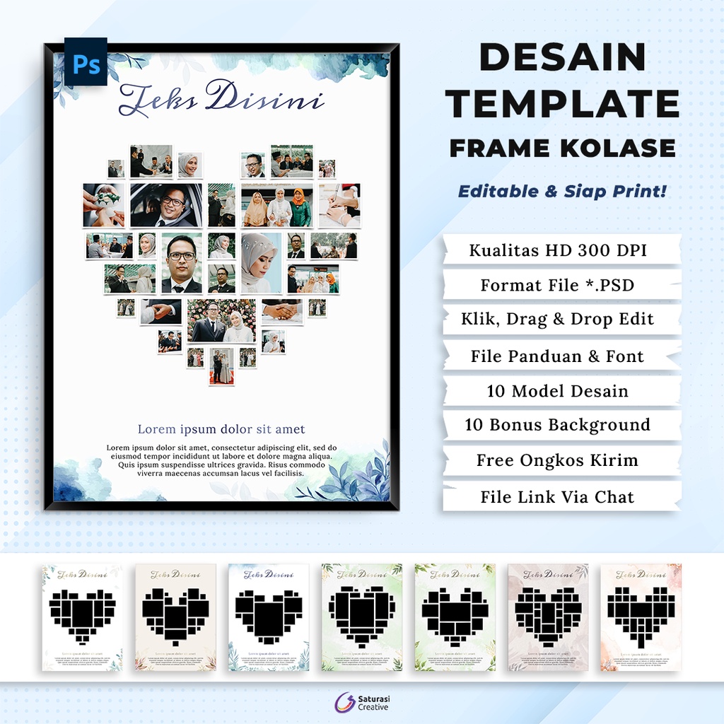 Jual Desain Template Frame Kolase Custom Format PSD Editable & File ...