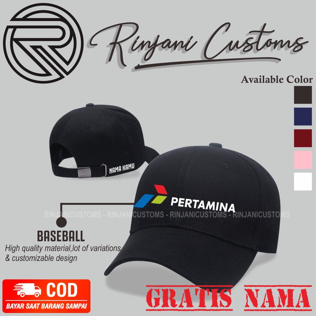 Jual TOPI BASEBALL PERTAMINA GRATIS PAKAI NAMA DAN MASKER - TOPI ...