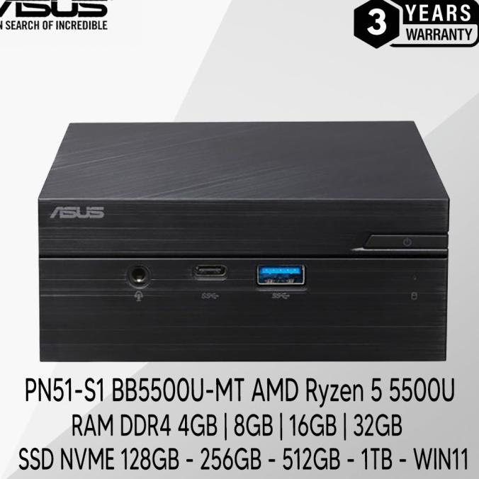 Jual Mini PC Asus PN51-S1 BB5500U-MT AMD Ryzen 5 5500U + RAM + SSD NVME ...