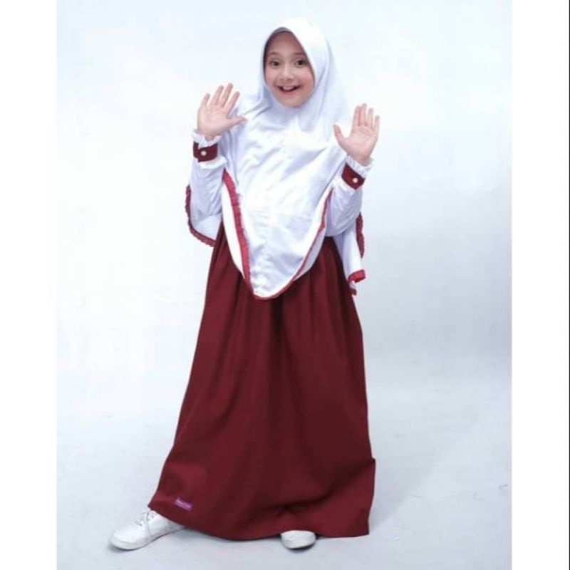 Jual Seragam Sekolah SD Gamis Merah Putih dan Pramuka Set Jilbab By ...