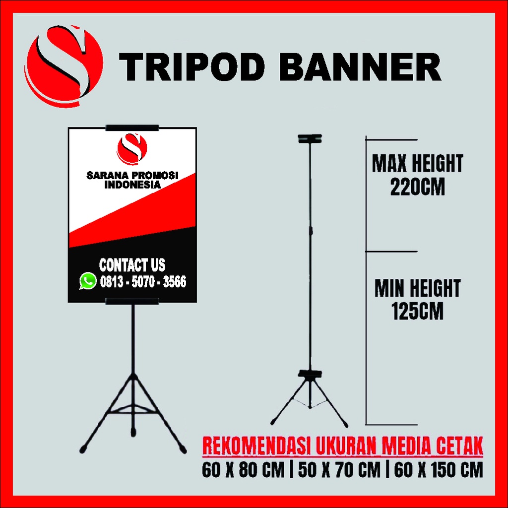 Jual Tripod Banner 2 sisi / Tripod Promosi / Standing Banner / Stand ...