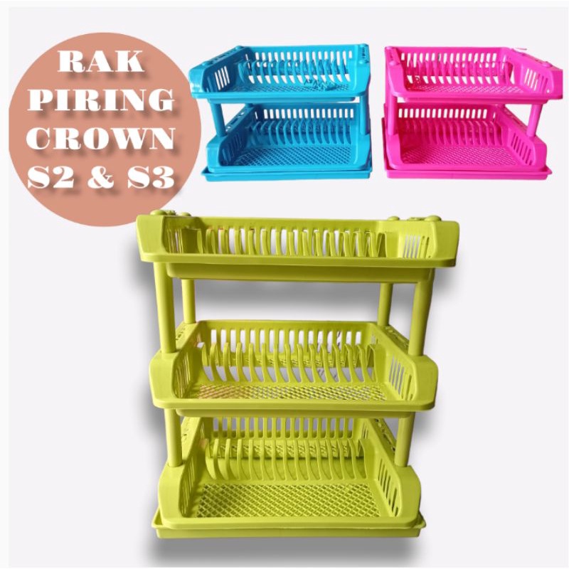 Jual Rak Piring Susun CROWN / RAK PIRING PLASTIK / SUSUN 2 / SUSUN 3 ...