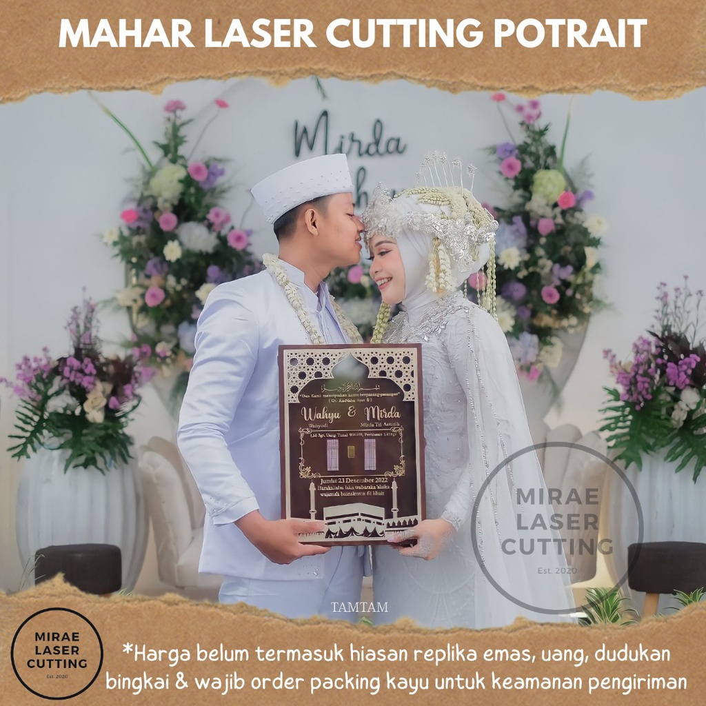 Jual Bingkai Mahar Pernikahan/ Mahar Lasercut / Pigura Mahar / Mahar ...