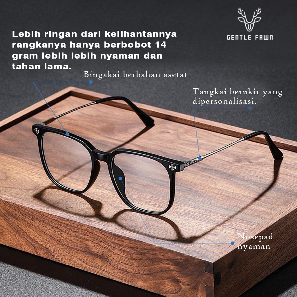 Jual Gentle Fawn Frame Kacamata Bentuk Kotak Model Retro Bisa Minus ...