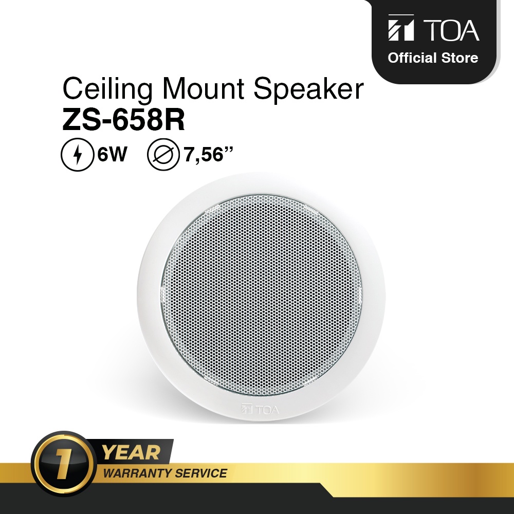 Jual CEILING MOUNT TOA SPEAKER PENGERAS SUARA PLAFON ROUND MODEL ZS-658R | Shopee Indonesia