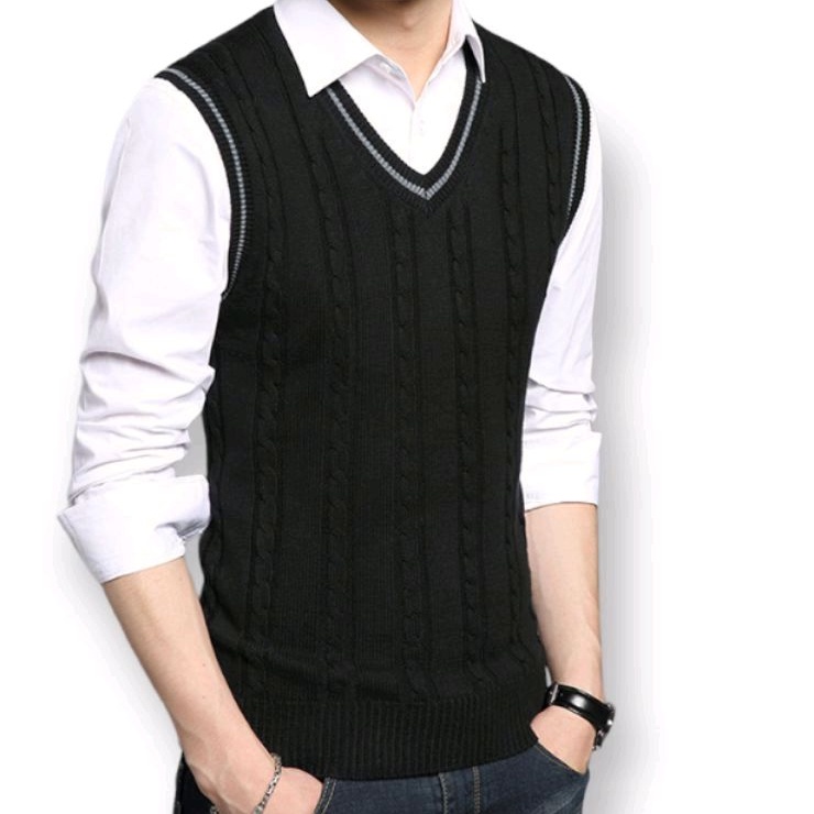 Jual SN - VEST CABLE WOLL PREMIUM / Rompi Rajut pria tali kepang ...