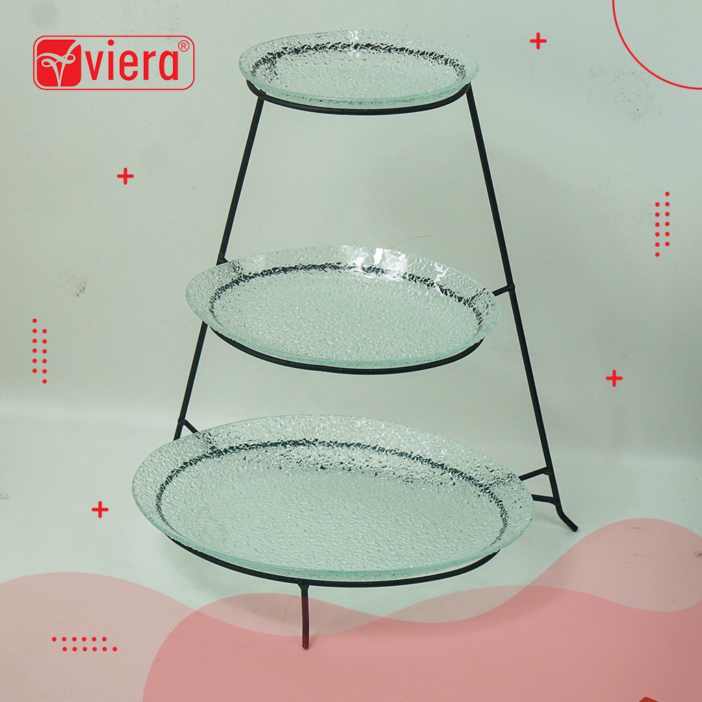 Jual 3 TIER OVAL GLASS SERVING TRAY | Shopee Indonesia