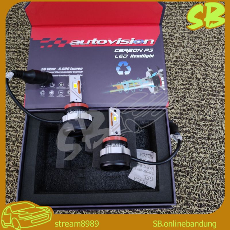 Jual LED Autovision Carbon P3 H11 4700k 58w putih semu kuning Headlamp ...