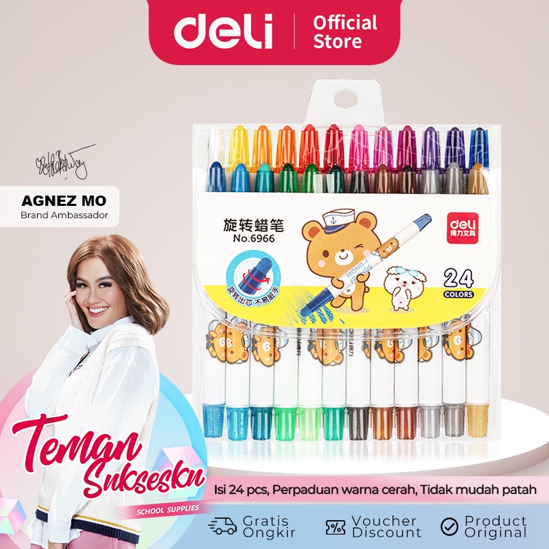 Jual Deli Whirligig Crayon Krayon 12/24 Warna, Tanpa Membuat Kotor ...