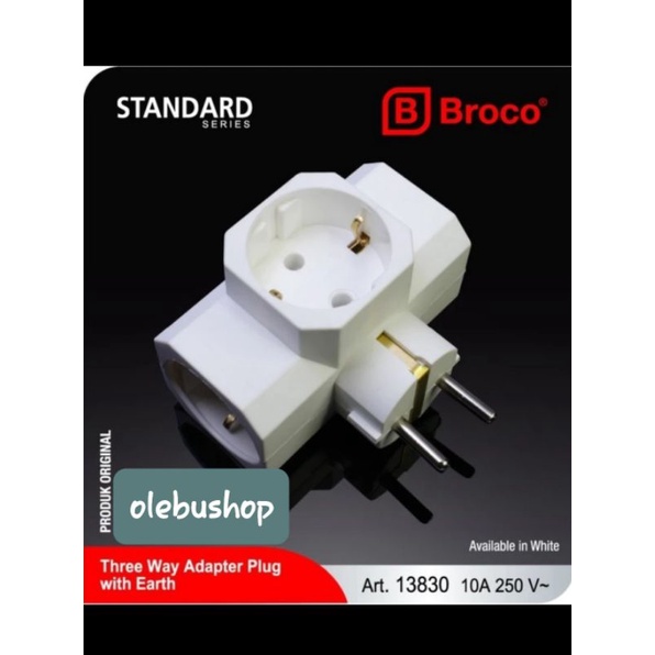 Jual Steker Adaptor T Arde Persegi 13830 Broco White Putih | Shopee ...