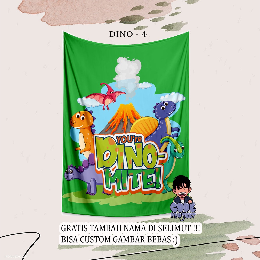 Jual SELIMUT ANAK KARAKTER DINOSAURUS - dino - selimut anak lucu ...