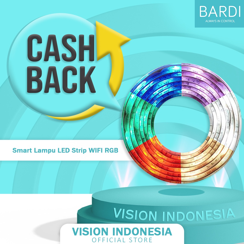 Jual BARDI Smart Lampu LED Strip WIFI RGB - WW / 2 METER | Shopee Indonesia