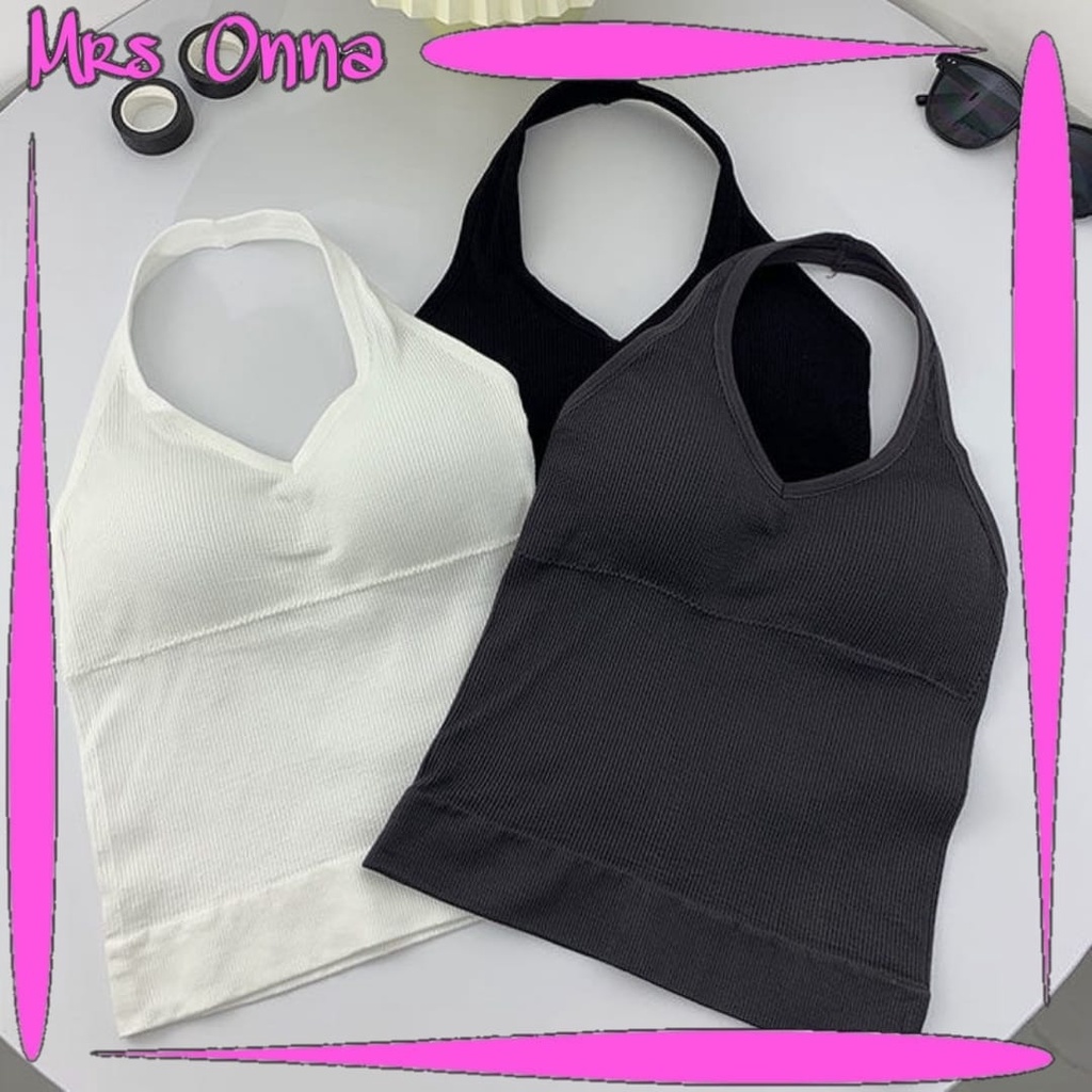 Jual ONNA Bra Atasan Tanpa Kawat V Neck Tank Top Sexy Crop Top Necktie ...