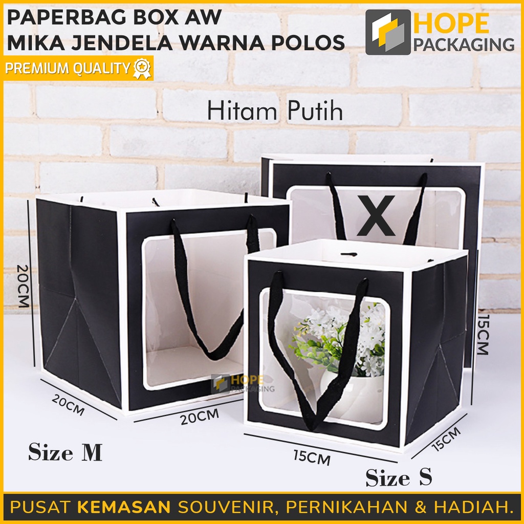 Jual Paper Bag Box Aw Mika Jendela Size : 15x15x15 cm / Goodie Bag ...