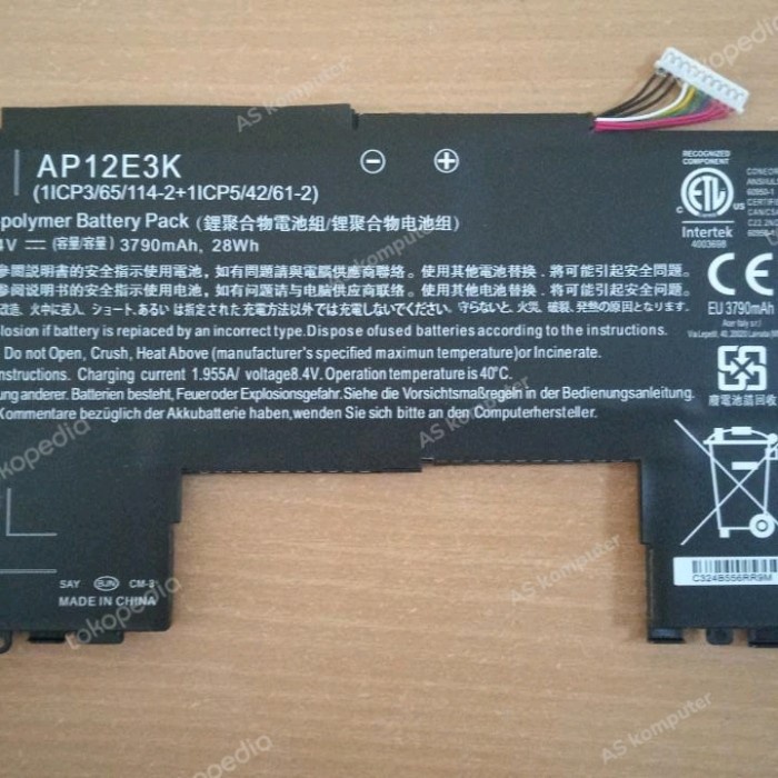 Jual Baterai Battery Acer Aspire S7-191 S7 191 AP12E3K | Shopee Indonesia