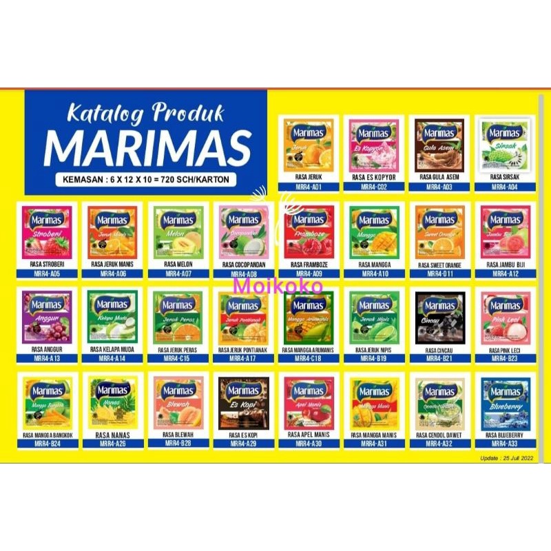 Jual Marimas Minuman Rasa Sachet RTG 6g / 7g | Shopee Indonesia