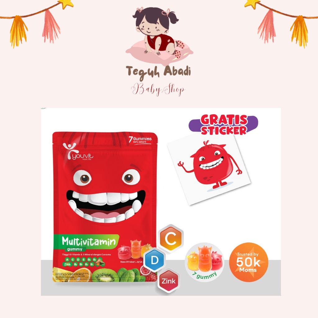 Jual [TA] Youvit Multivitamin Anak 7 hari (1 scht = 7 gummy) / Vitamin ...