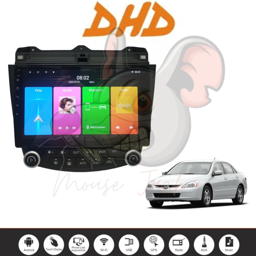Jual Head Unit Android DHD For Honda Accord 2003 - 2007 10 inch PNP ...