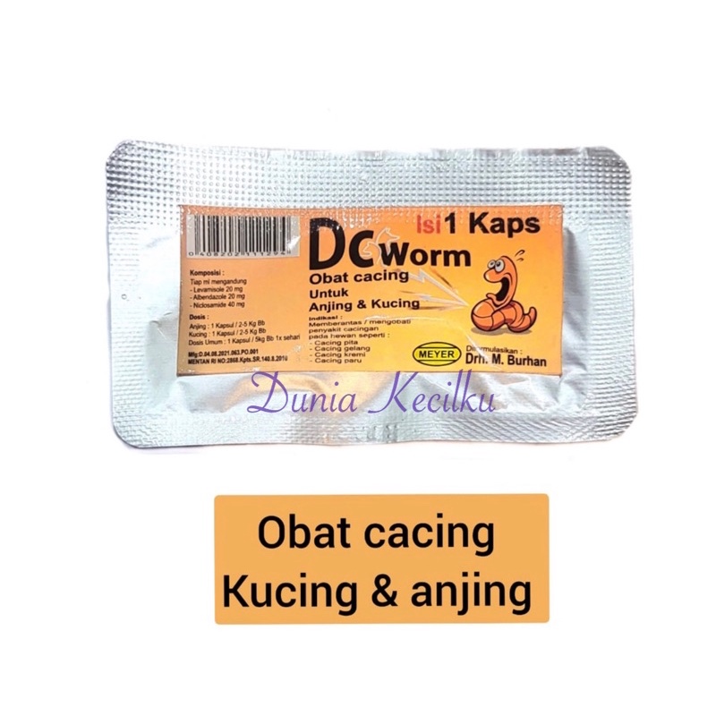 Jual DC Worm Obat Cacing Anjing Kucing Meyer (1 KAPSUL) | Shopee Indonesia