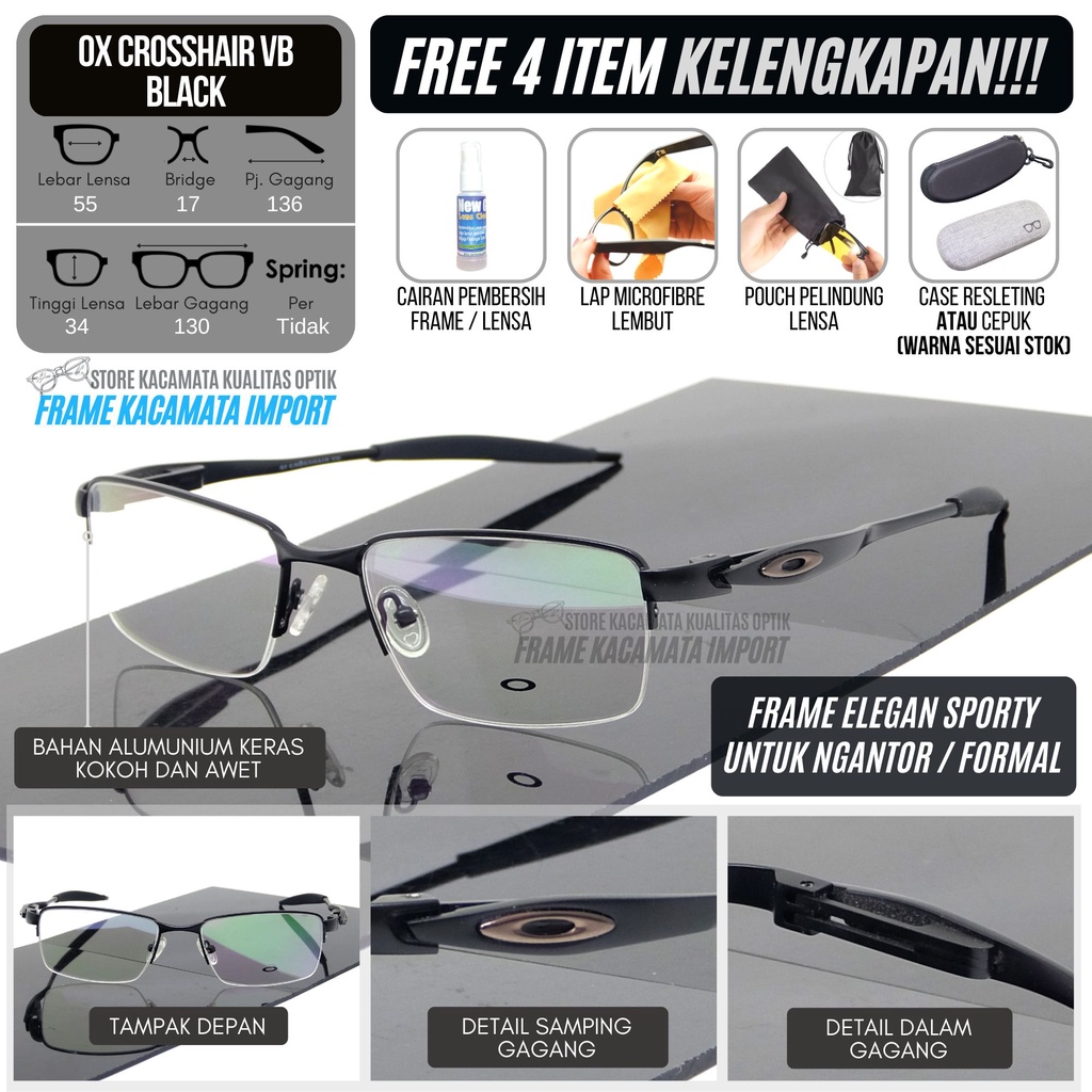 Jual Frame Kacamata Minus Sporty Alumunium Kualitas Optik | Shopee ...