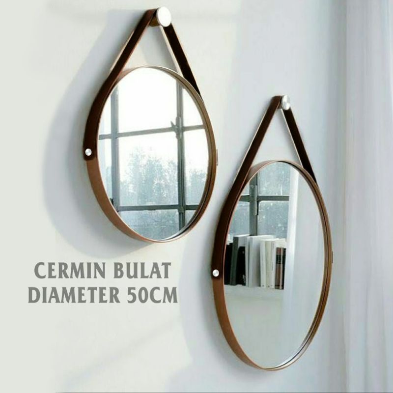 Jual Cermin Bulat Aesthetic Diameter 50cm / Kaca Cermin Dinding Gantung ...