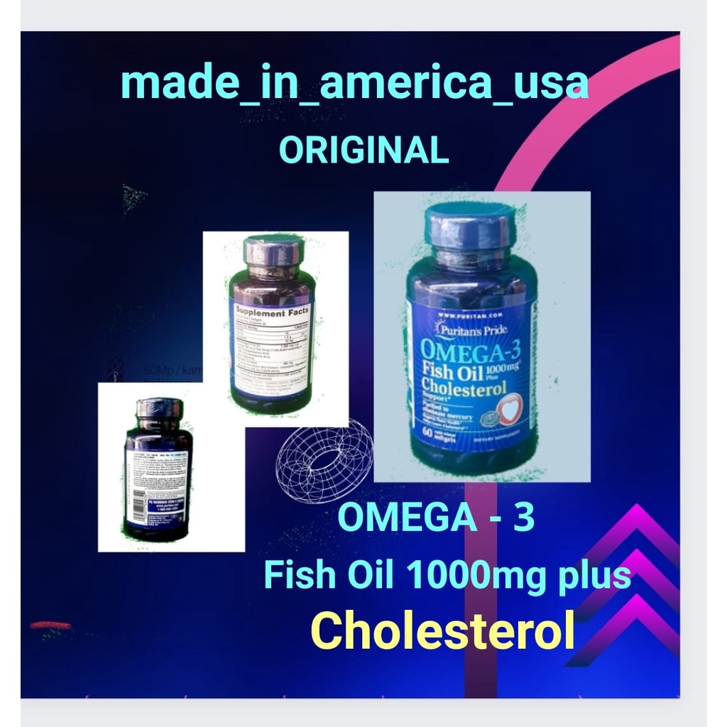 Jual Puritans Pride Omega 3 Fish Oil 1000 mg Plus Cholesterol 100 Softgels | Shopee Indonesia