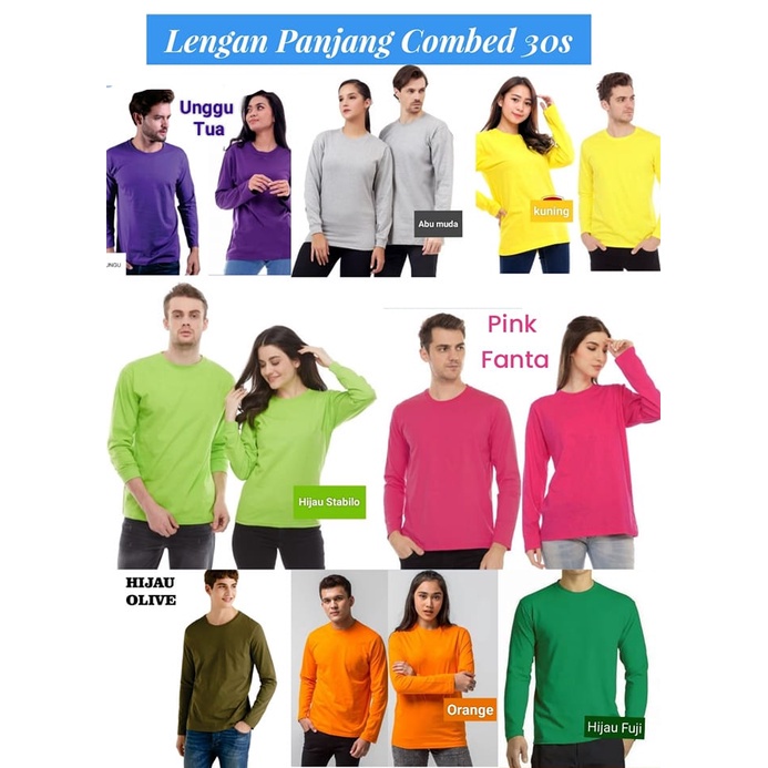 Jual Kaos polos lengan panjang soft katun combed 30s / kaos polos ... Jual Kaos polos lengan panjang soft katun combed 30s / kaos polos ...