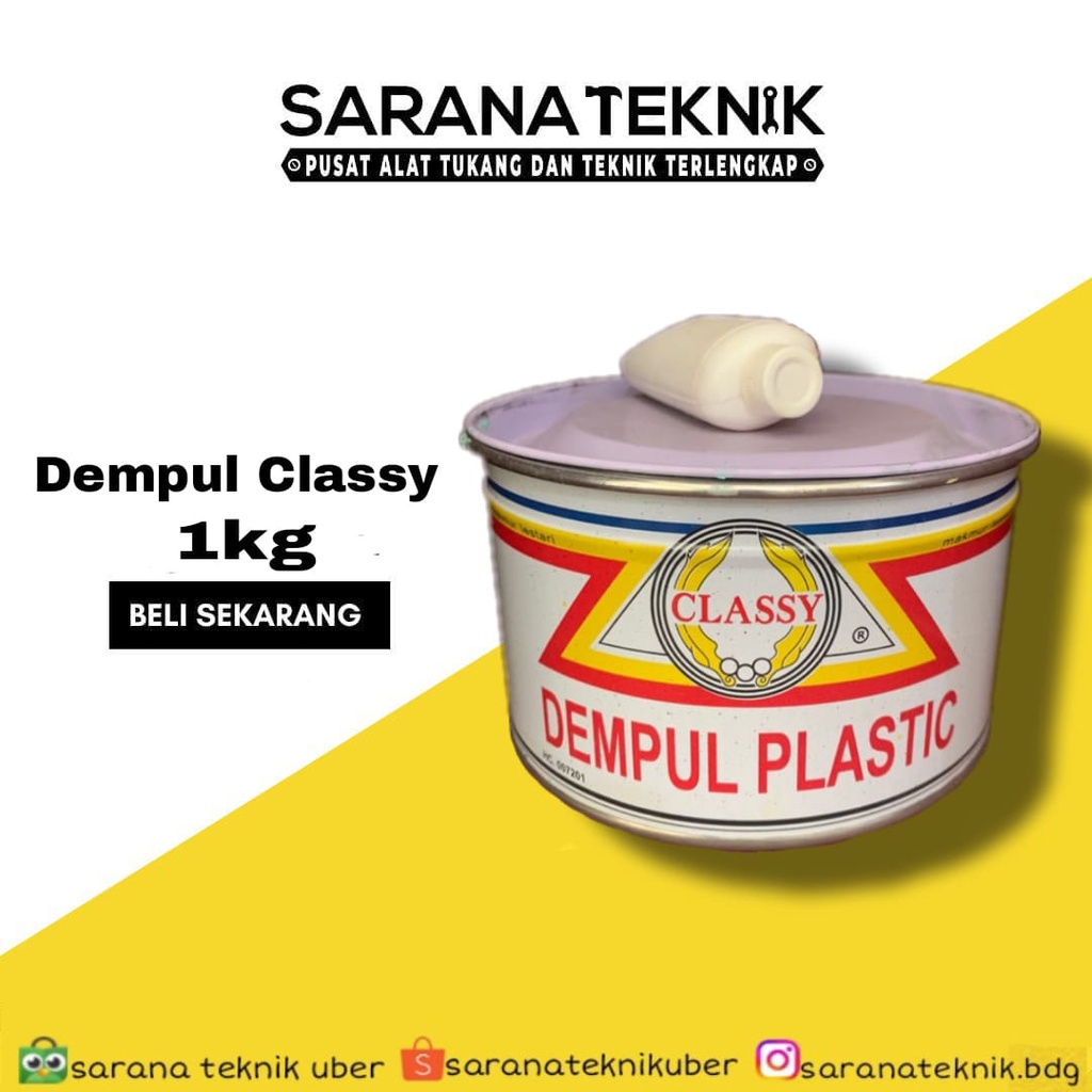 Jual [SARANA TEKNIK] DEMPUL CLASSY 1kg Dempul Plastik/Besi / Dempul ...