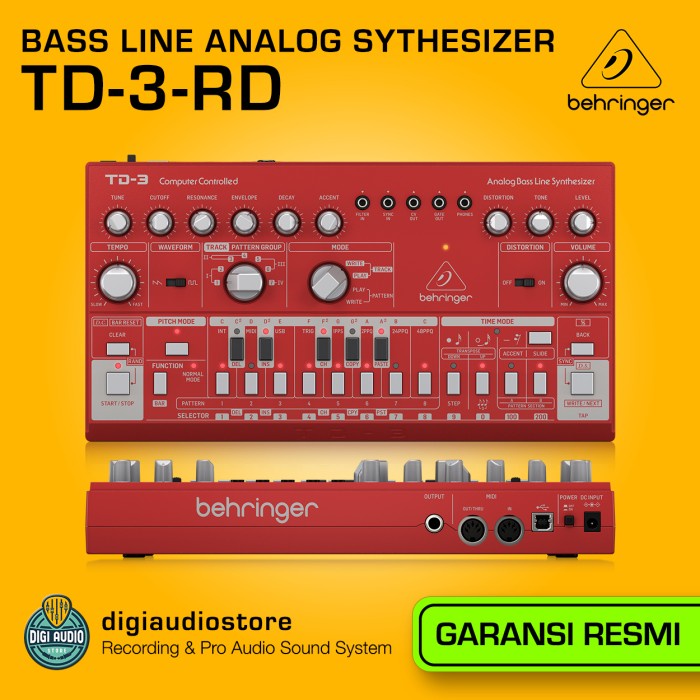 Jual Behringer TD-3-RD Analog Bass Line Synthesizer with USB Midi ...