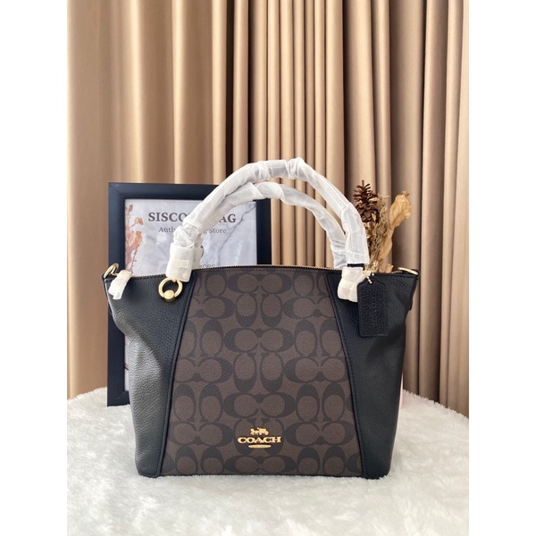 Jual Coach signature kacey satchel brown black | Shopee Indonesia