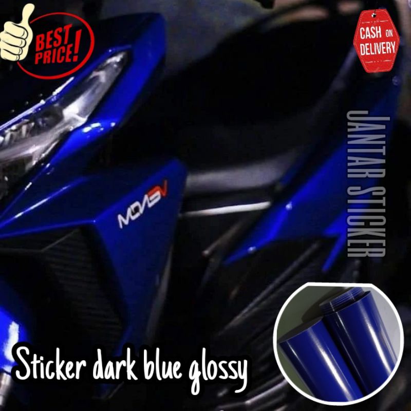 Jual Stiker motor stiker biru tua glossy sticker scotlite biru tua ...