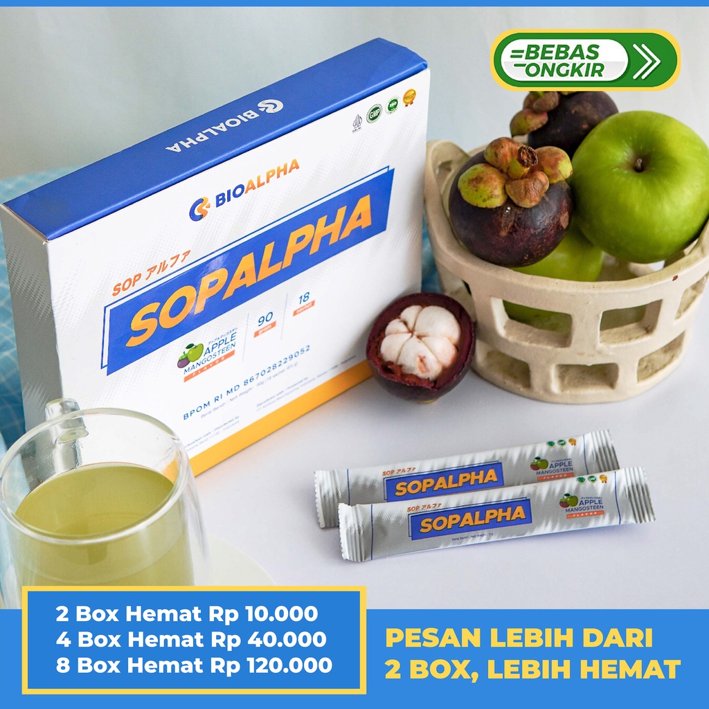 Jual SOPALPHA Bioalpha (18 sachet @ 5gram) rasa Apple Manggis Bio Boost Immune Booster Vitamin ...