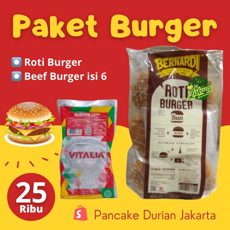 Jual PAKET BURGER (ROTI + BEEF BURGER ISI 6) | Shopee Indonesia