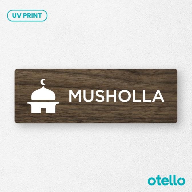 Jual Musholla Sign Board Kayu Print Uv Papan Wooden Nama Ruangan Label ...